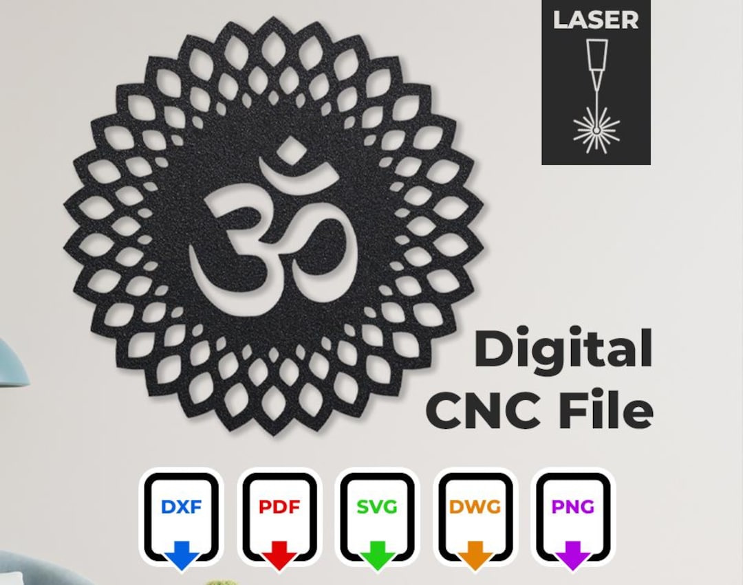 Om Mantra CNC Laser Cut File: Hinduism Wall Decor (digital Download) - Etsy