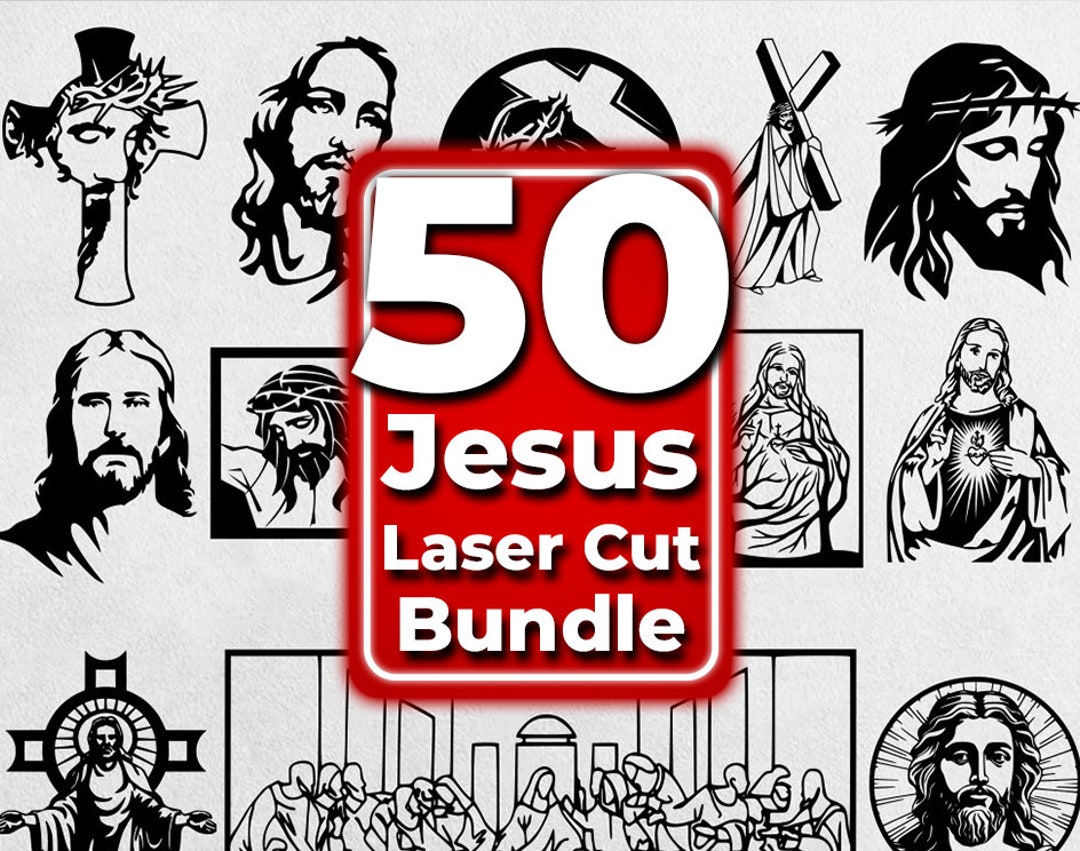 50 Jesus Face Bundle Design for Cnc Laser - Christian Religion Perfect ...