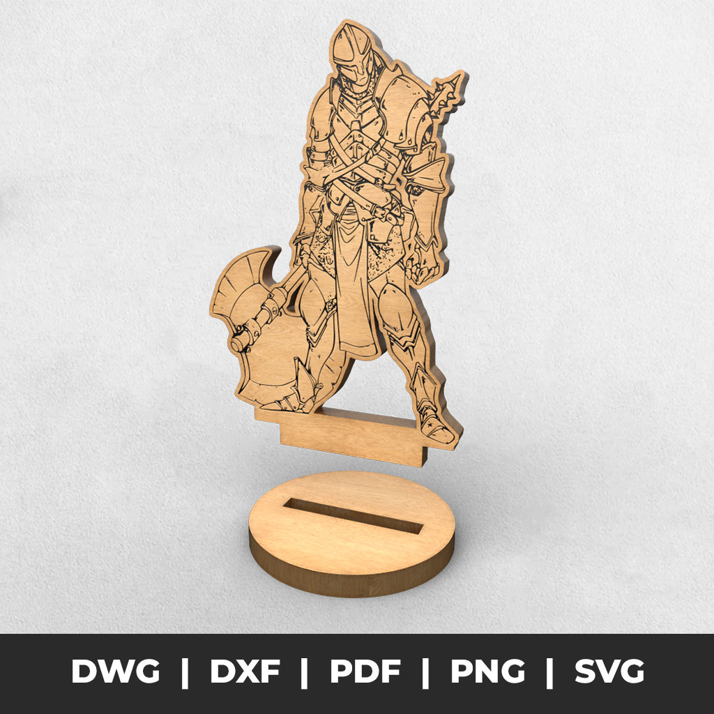 Tabletop RPG Miniature for Cnc Laser - Warrior Mini Perfect for Games ...
