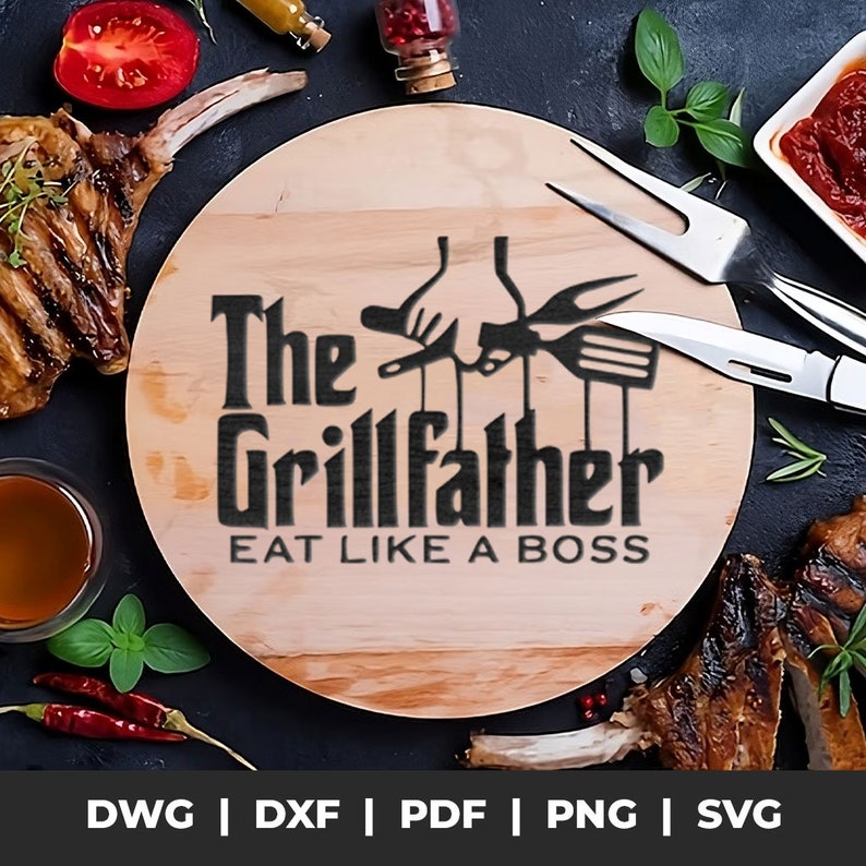 Grill Sign Design for Laser - Grillfather Chef Cutting Perfect for Home ...