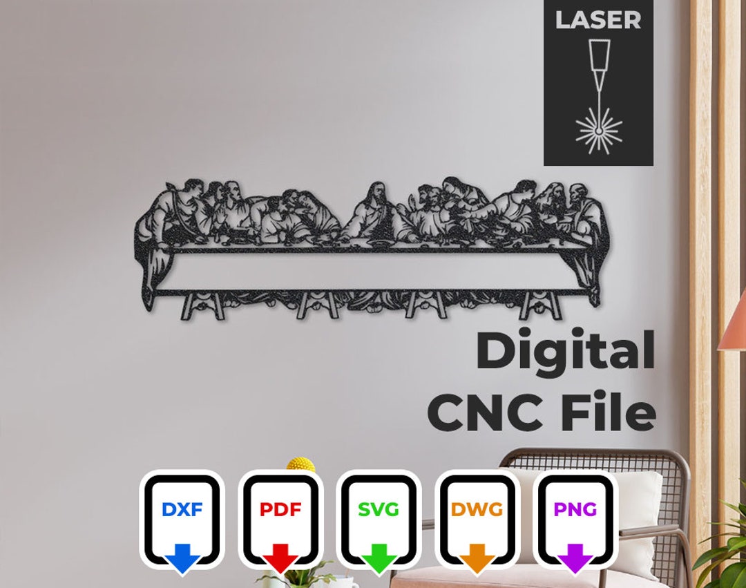 Jesus Last Supper CNC Laser Design: Christian Home Decor (digital ...