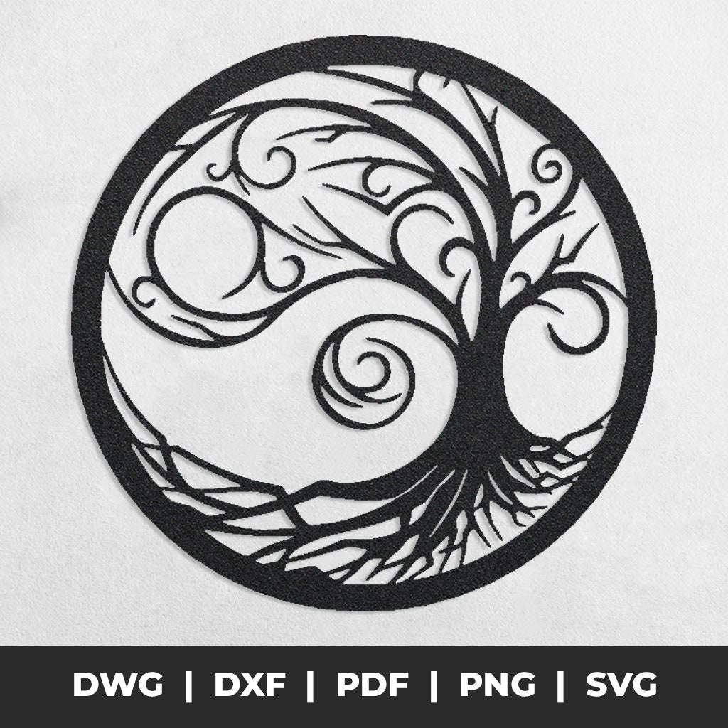 Circle Tree Design for Cnc Laser Fantasy Circle Tree Perfect - Etsy