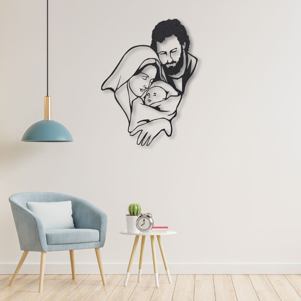 Nativity, Holy Family Design for Laser Christian Religion Holy Trinity ...