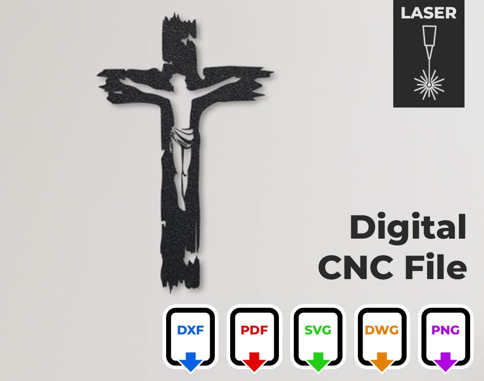 Jesus Cross Design for Cnc Laser Christian Religion Perfect for Home ...