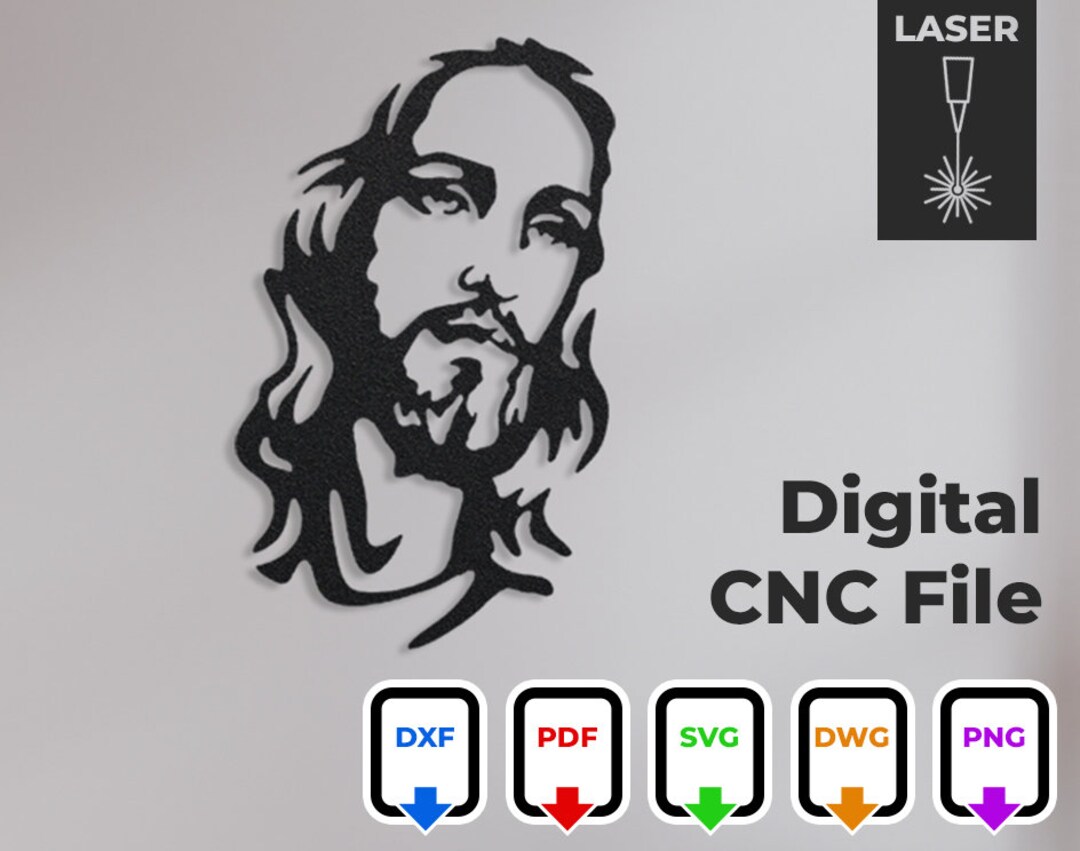 Jesus Face Design for Cnc Laser - Christian Religion Perfect for Home ...