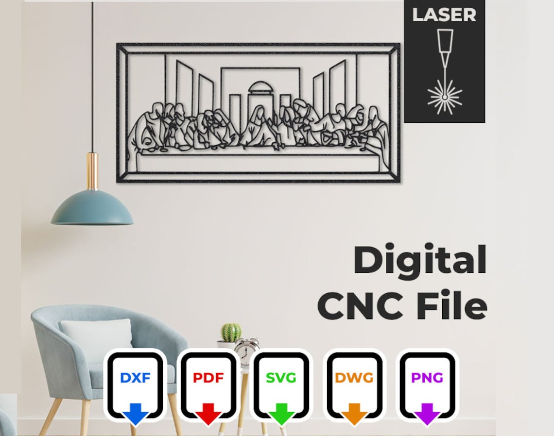 Jesus Last Supper Design for Cnc Laser Christian Religion Perfect for ...