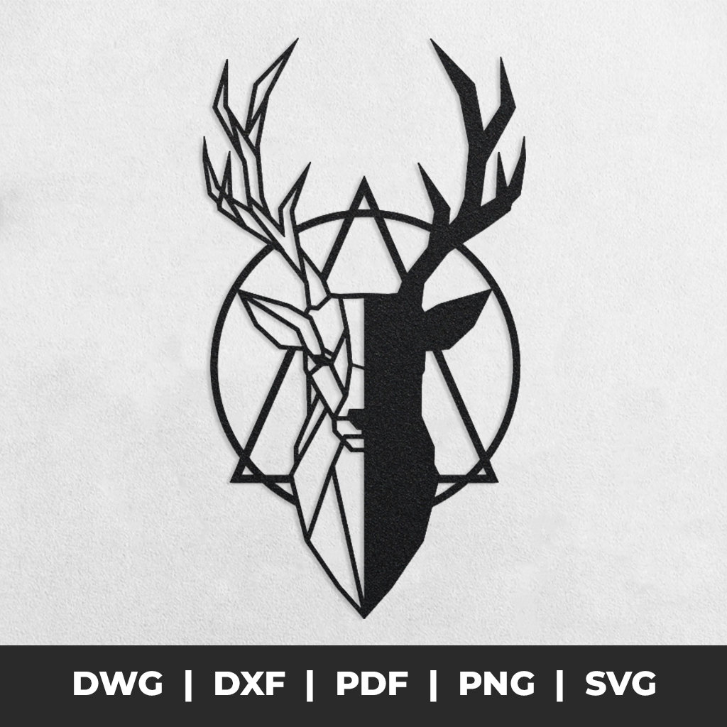 Geometric Deer Minimal Design for Cnc Laser Wildlife Animal Perfect for ...