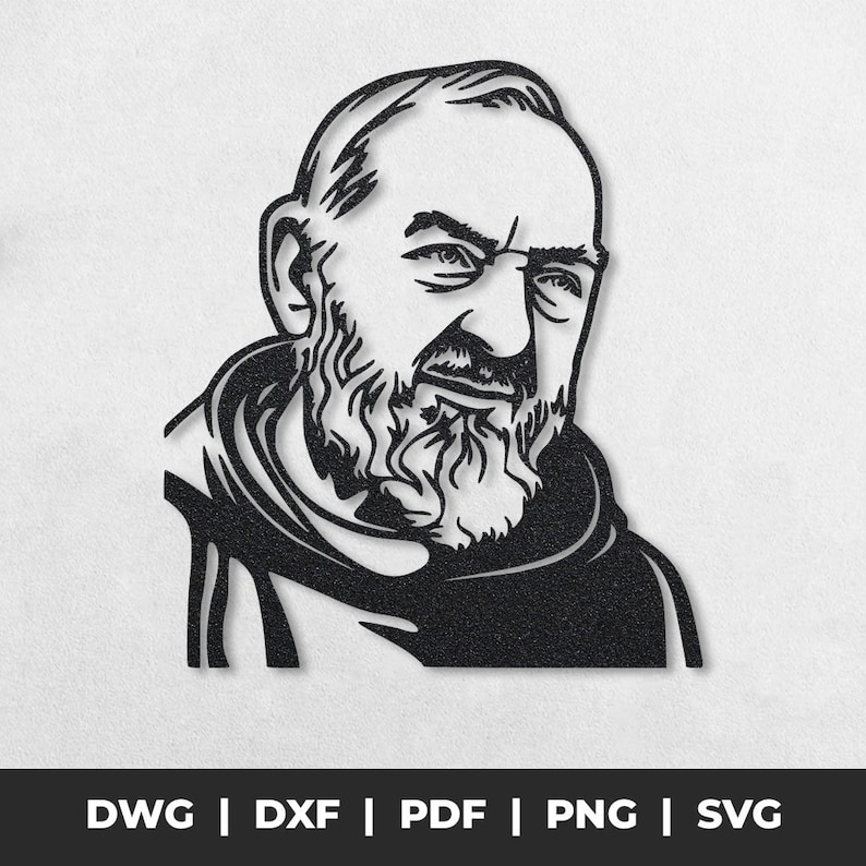 Padre Pio Face CNC Laser Design: Christian Home Decor (digital Files ...