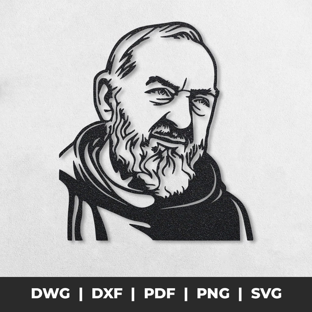 Padre Pio Face CNC Laser Design: Christian Home Decor (digital Files ...