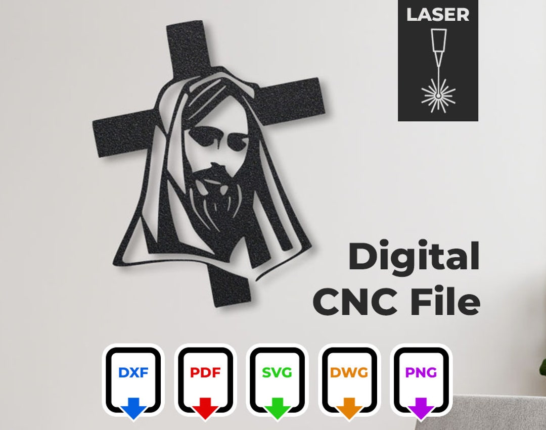 Jesus Face Design for Cnc Laser - Christian Religion Perfect for Home ...