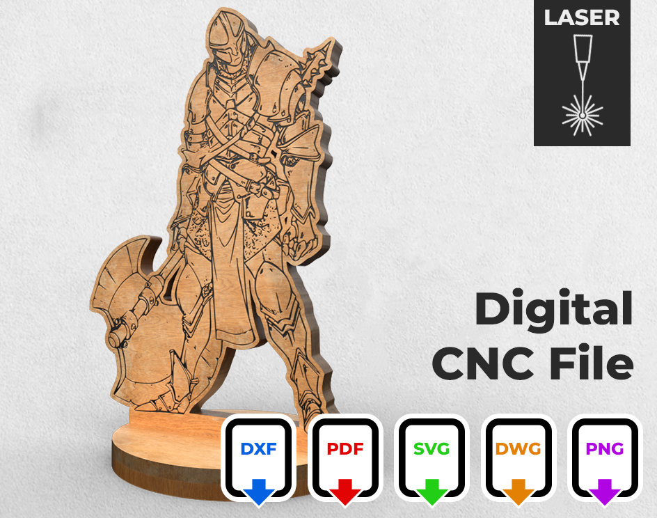 Tabletop RPG Miniature for Cnc Laser - Warrior Mini Perfect for Games ...