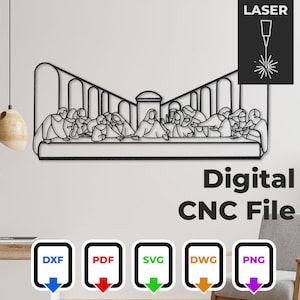 Diseño láser CNC de la Última Cena de Jesús: Decoración cristiana para ...