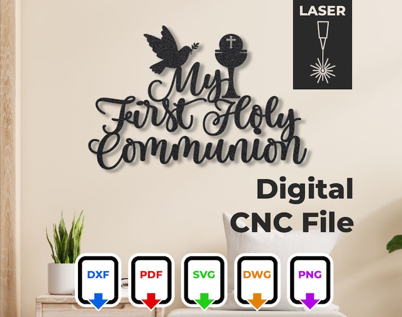 First Communion Design for Cnc Laser Vector - Christian Religion ...