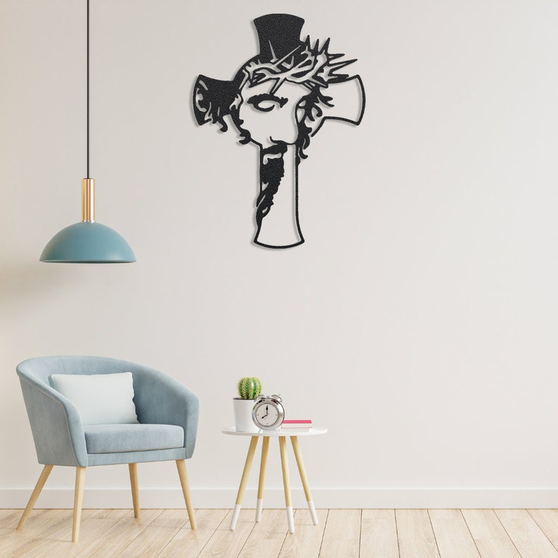 Diseño de Cruz con Cara de Jesús para láser cnc Religión cristiana ...