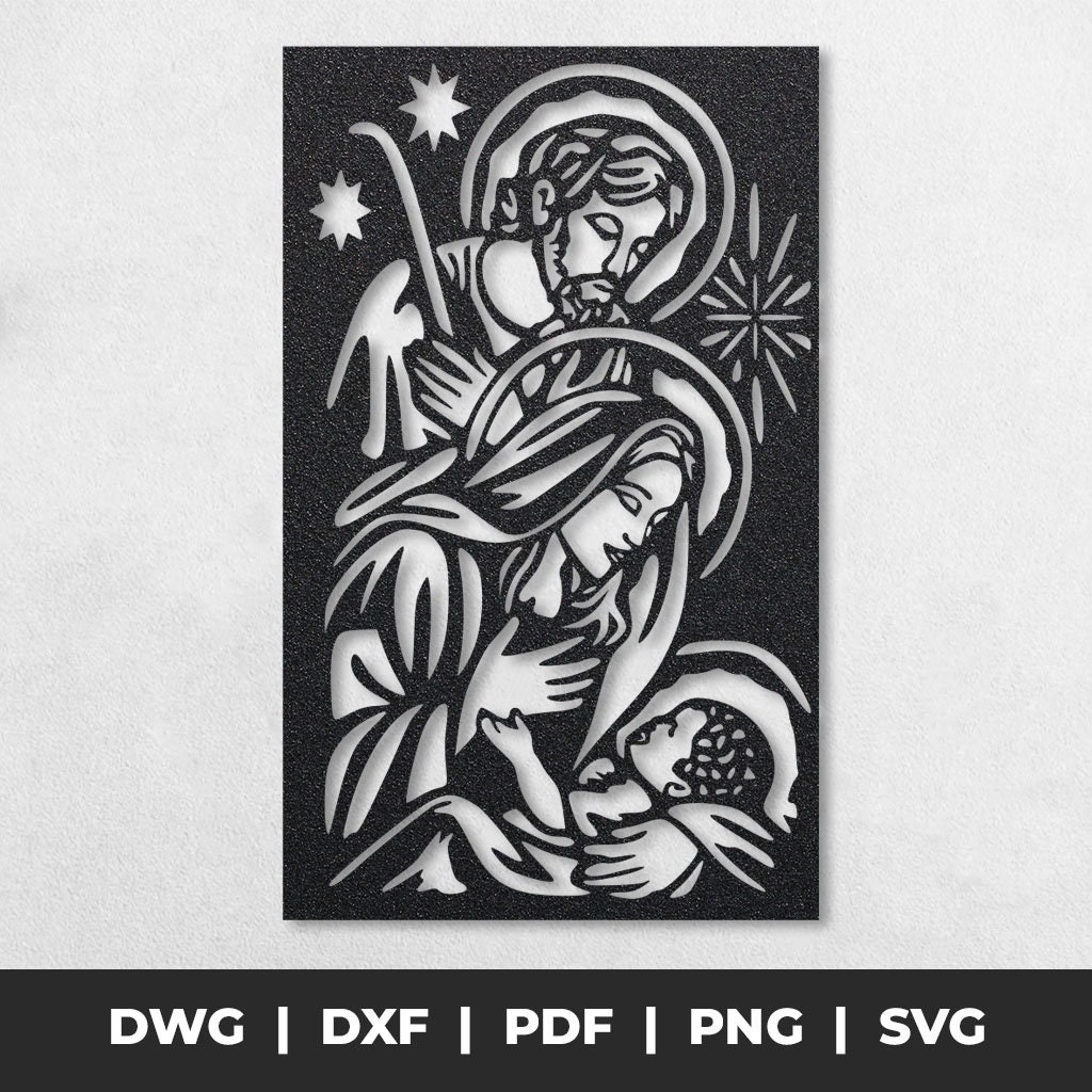 Nativity, Holy Family Design for Laser - Christian Religion Holy ...