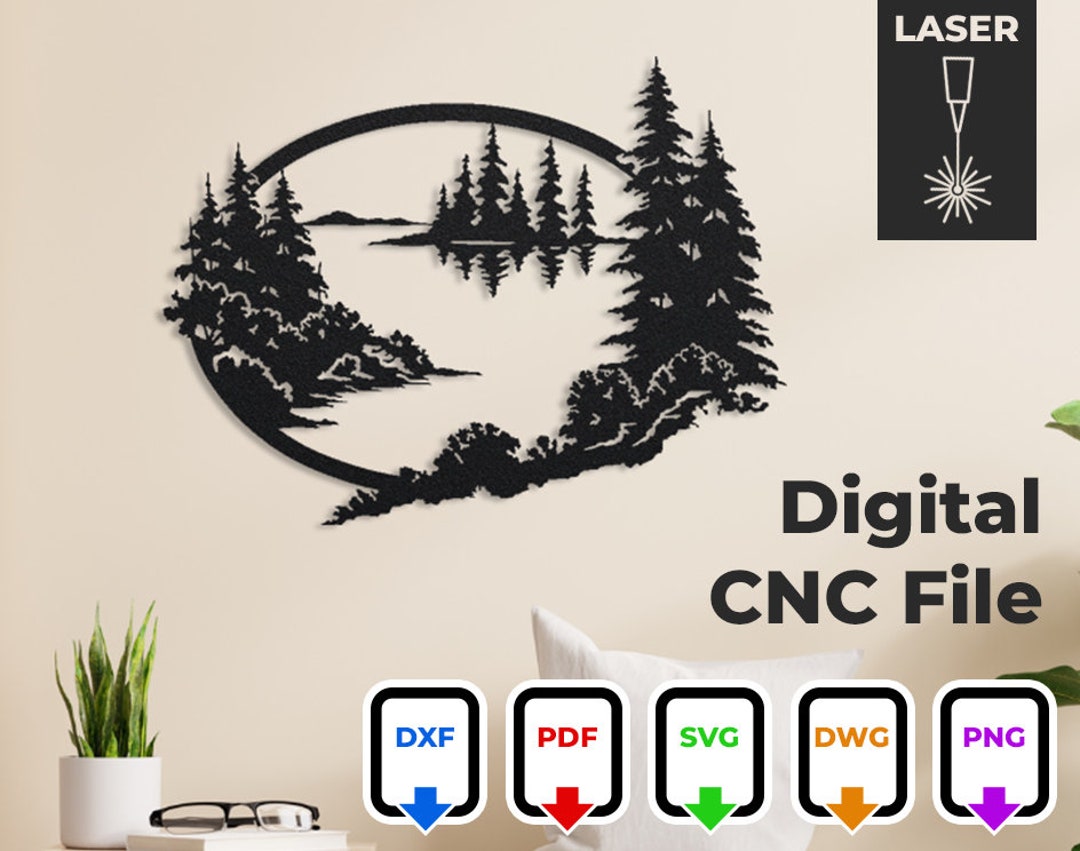 Wilderness Nature Design for Cnc Laser - Wildlife Trees Perfect for ...