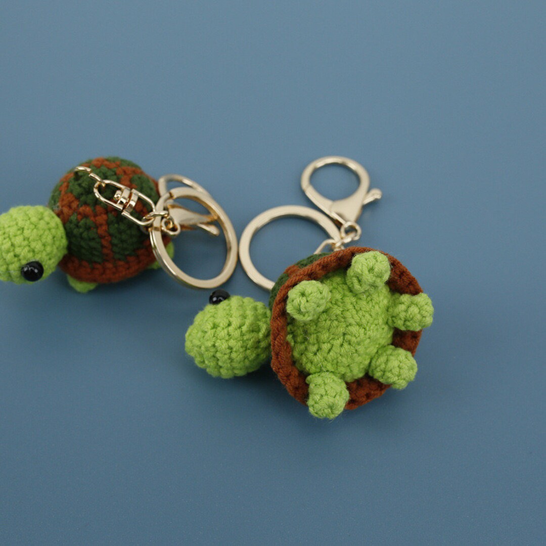 Crochet Handmade Keychain, Turtle, Patrick Star, Spiderman Keychains ...