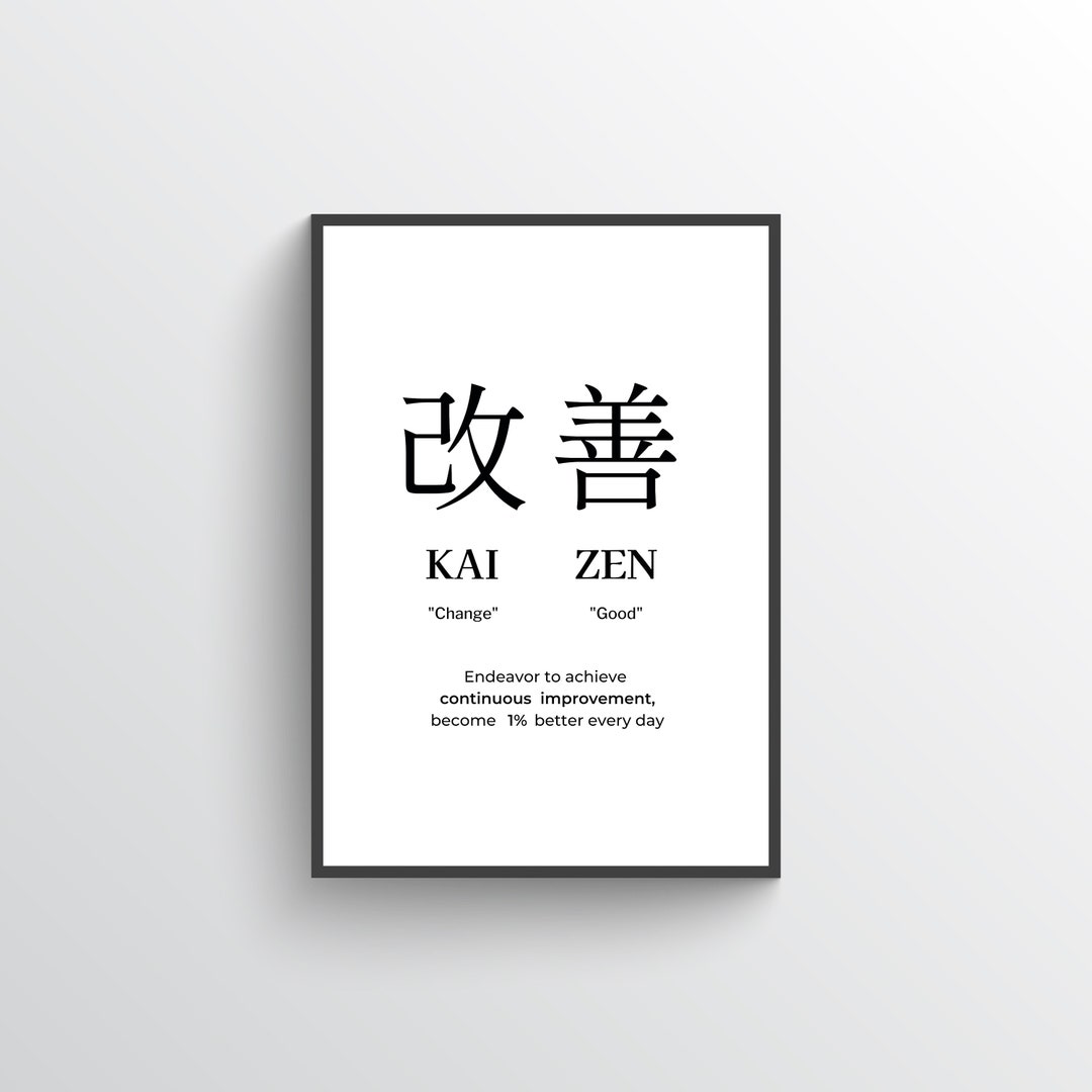 Kaizen Philosophy Definition Poster, Minimalist Printable Wall Art ...