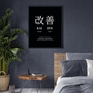 Kaizen Philosophy Definition Poster, Minimalist Printable Wall Art ...