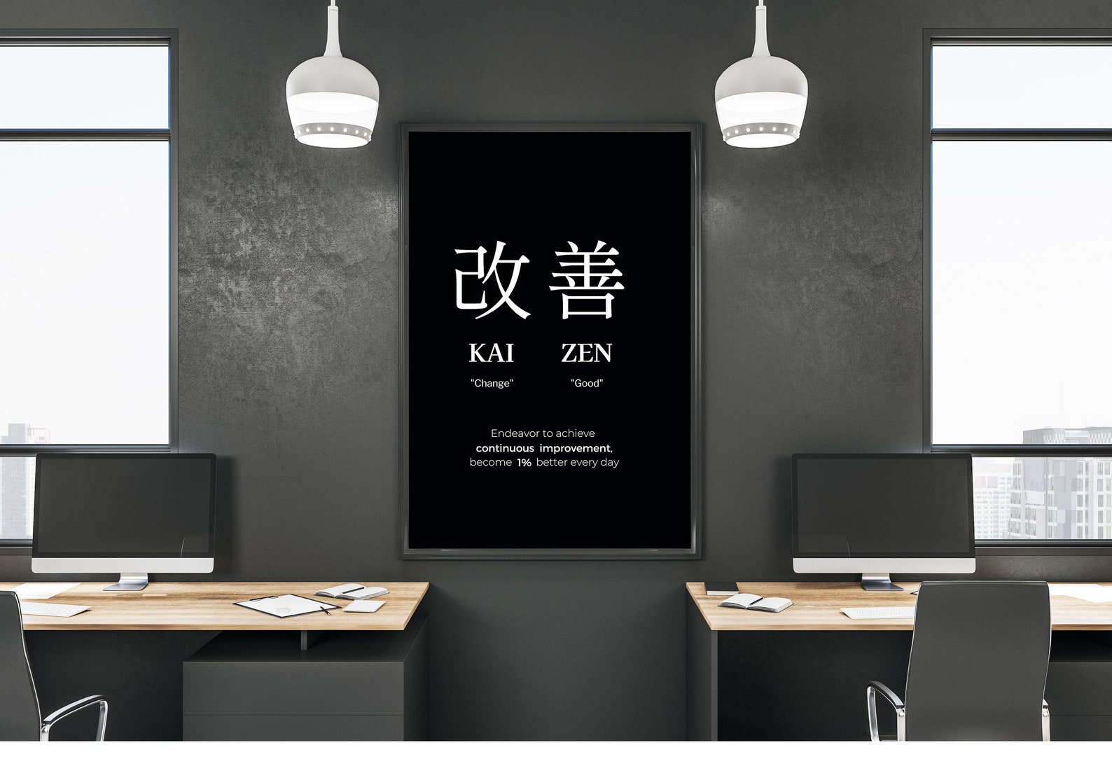 Kaizen Philosophy Definition Poster, Minimalist Printable Wall Art ...