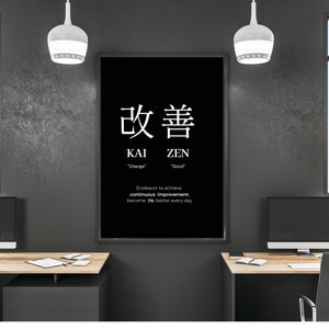 Kaizen Philosophy Definition Poster, Minimalist Printable Wall Art ...