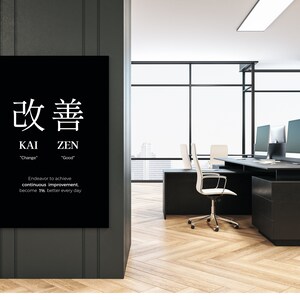 Kaizen Philosophy Definition Poster, Minimalist Printable Wall Art ...