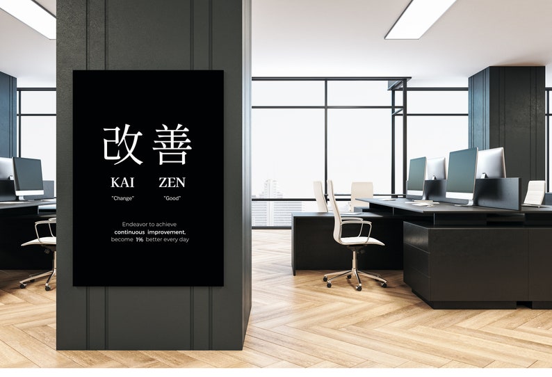 Kaizen Philosophy Definition Poster, Minimalist Printable Wall Art ...