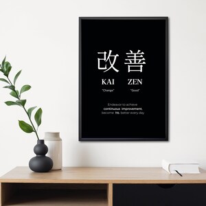 Kaizen Philosophy Definition Poster, Minimalist Printable Wall Art ...