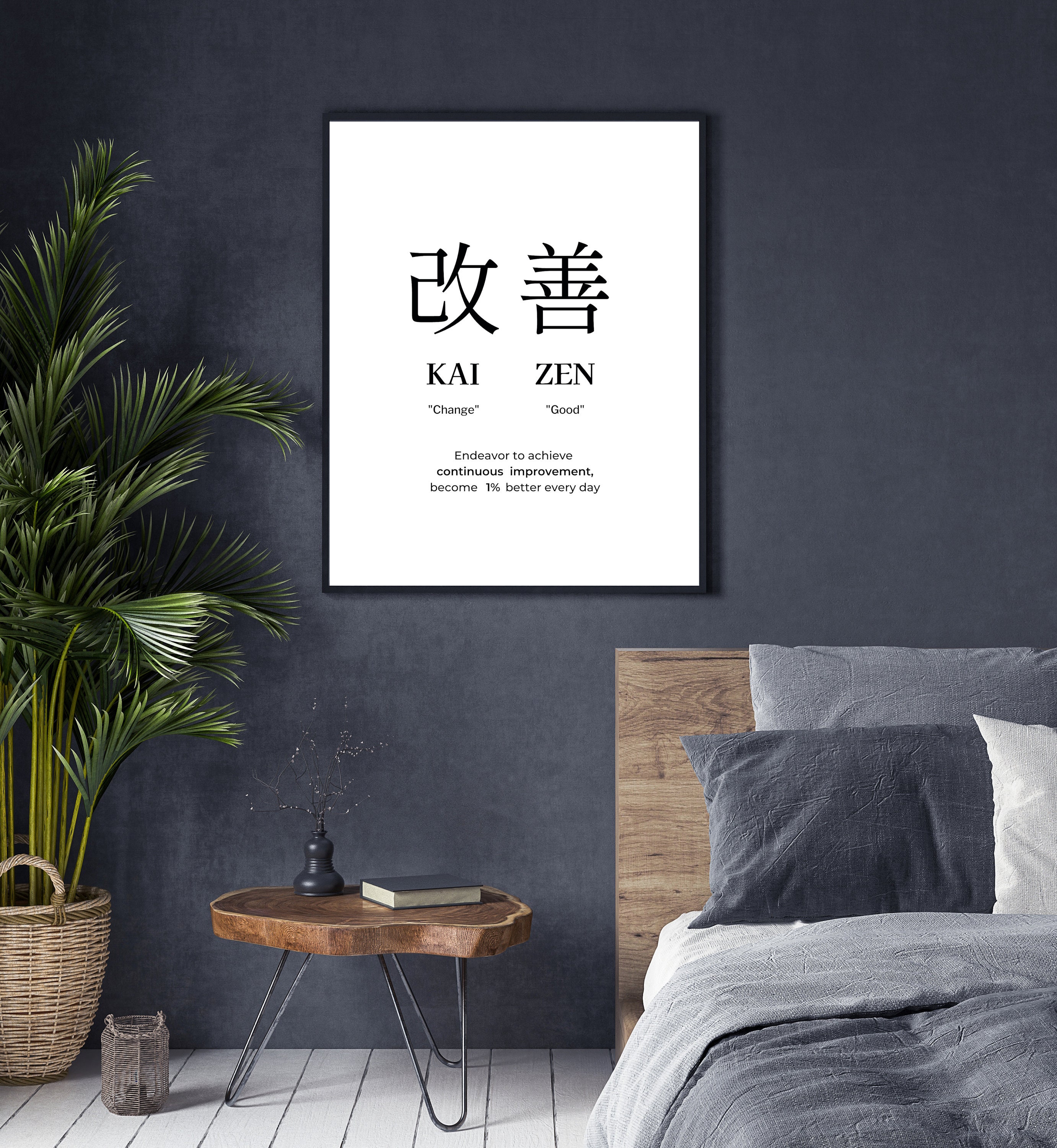 Kaizen Philosophy Definition Poster, Minimalist Printable Wall Art ...