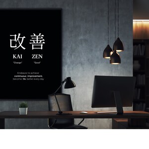 Kaizen Philosophy Definition Poster, Minimalist Printable Wall Art ...