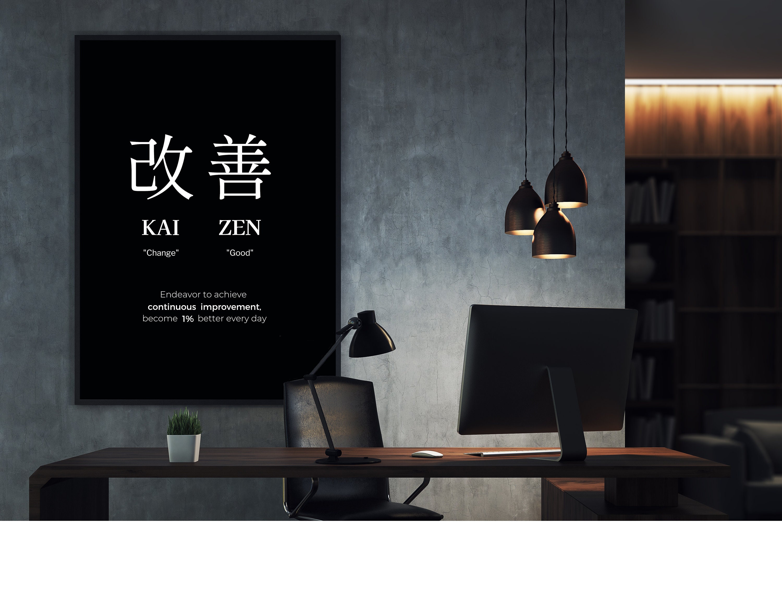 Kaizen Philosophy Definition Poster, Minimalist Printable Wall Art ...