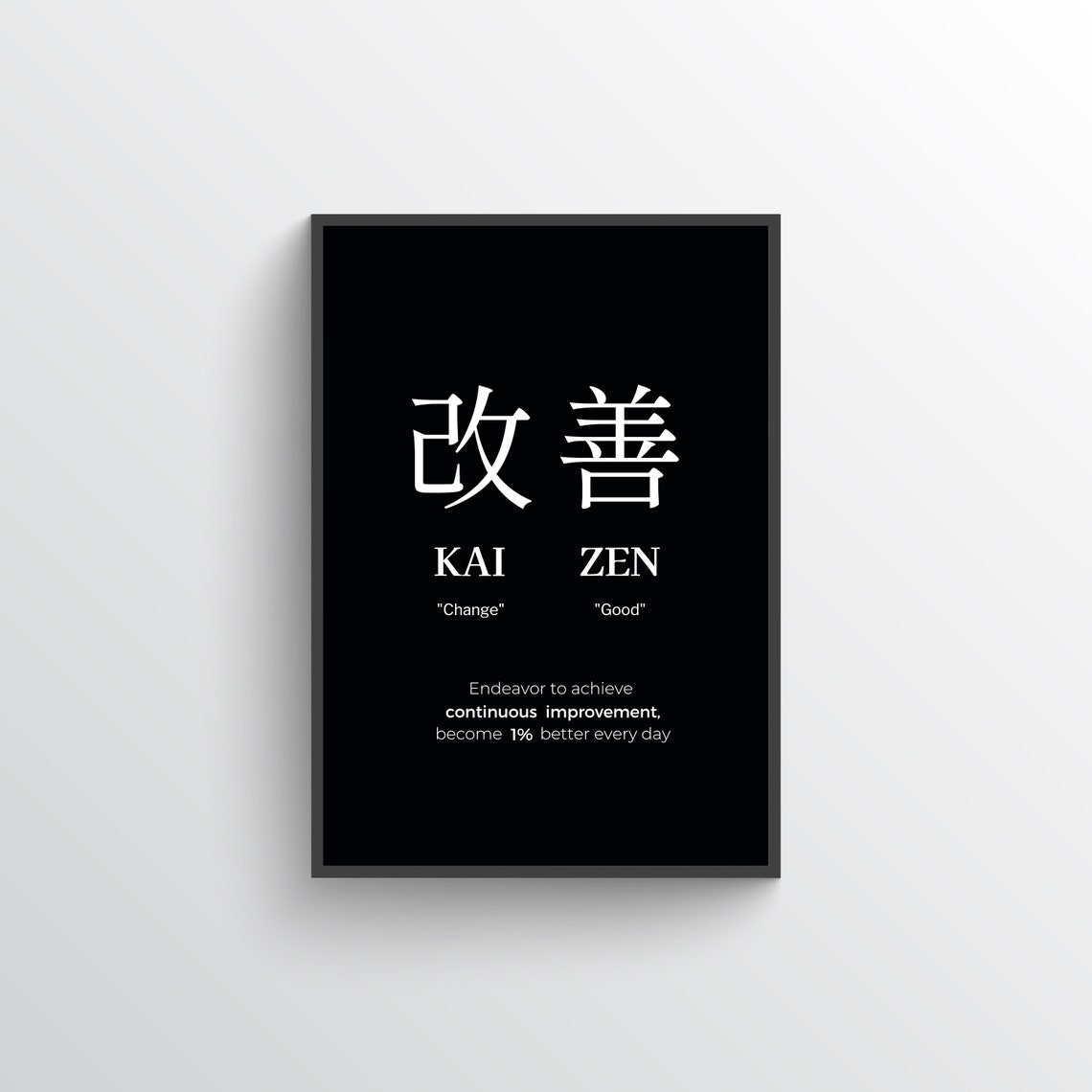 Kaizen Philosophy Definition Poster, Minimalist Printable Wall Art ...