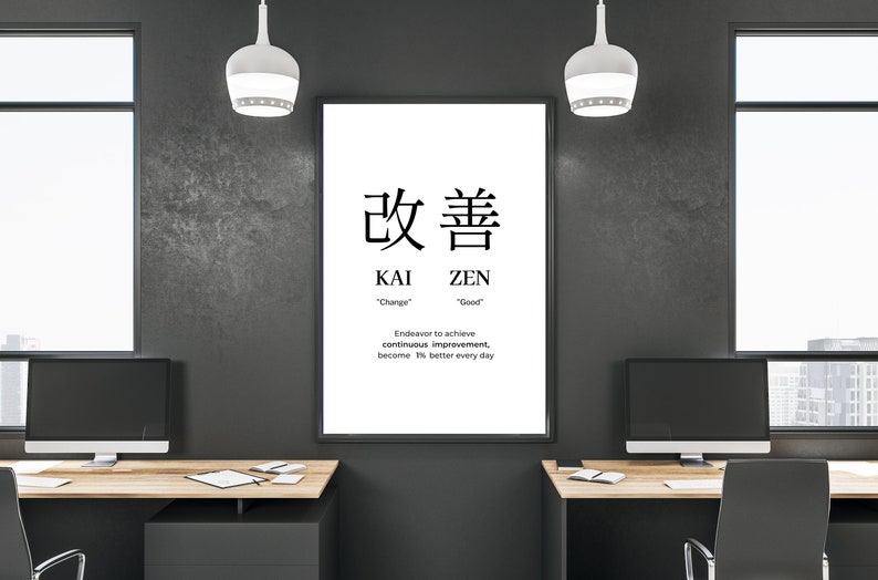 Kaizen Philosophy Definition Poster, Minimalist Printable Wall Art ...
