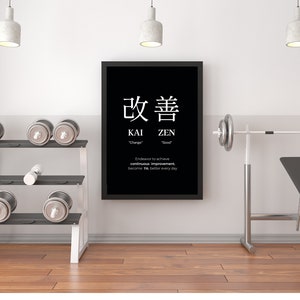 Kaizen Philosophy Definition Poster, Minimalist Printable Wall Art ...