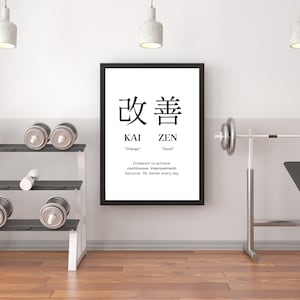 Kaizen Philosophy Definition Poster, Minimalist Printable Wall Art ...