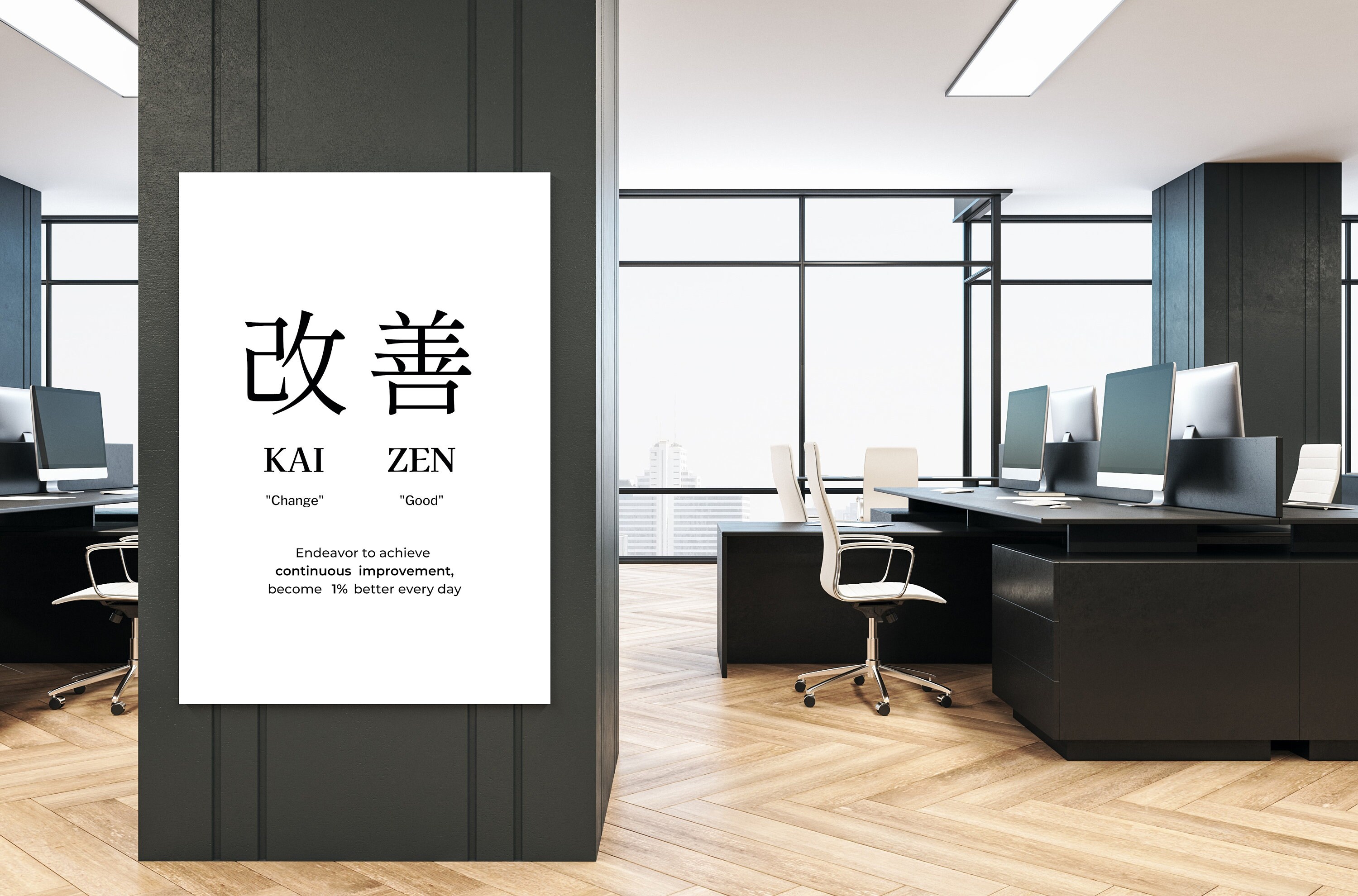 Kaizen Philosophy Definition Poster, Minimalist Printable Wall Art ...