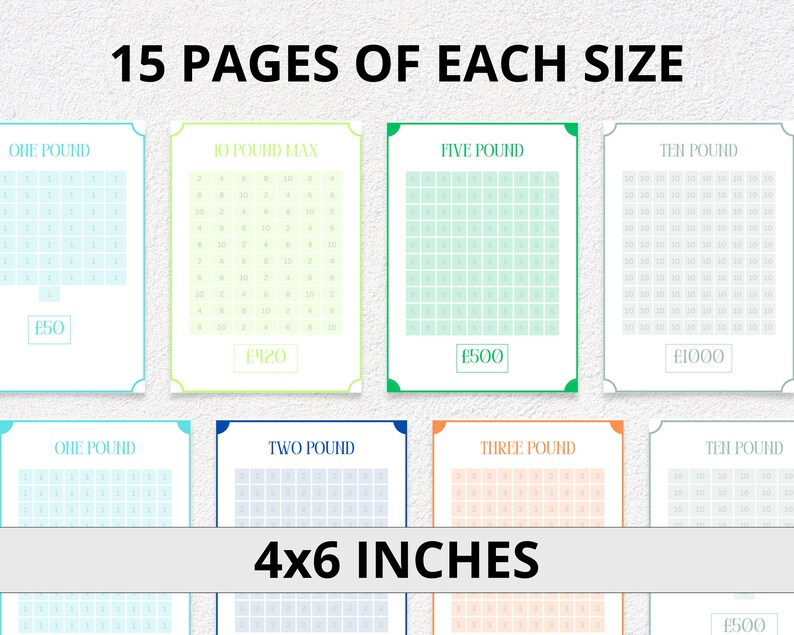 Pound Saving Challenge Savings Tracker A6 Save Money in - Etsy