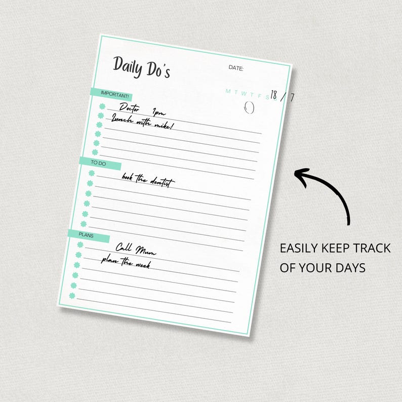 Printable Daily Planner: 7 Colors, Goal Setting (A4/US Letter PDF ...