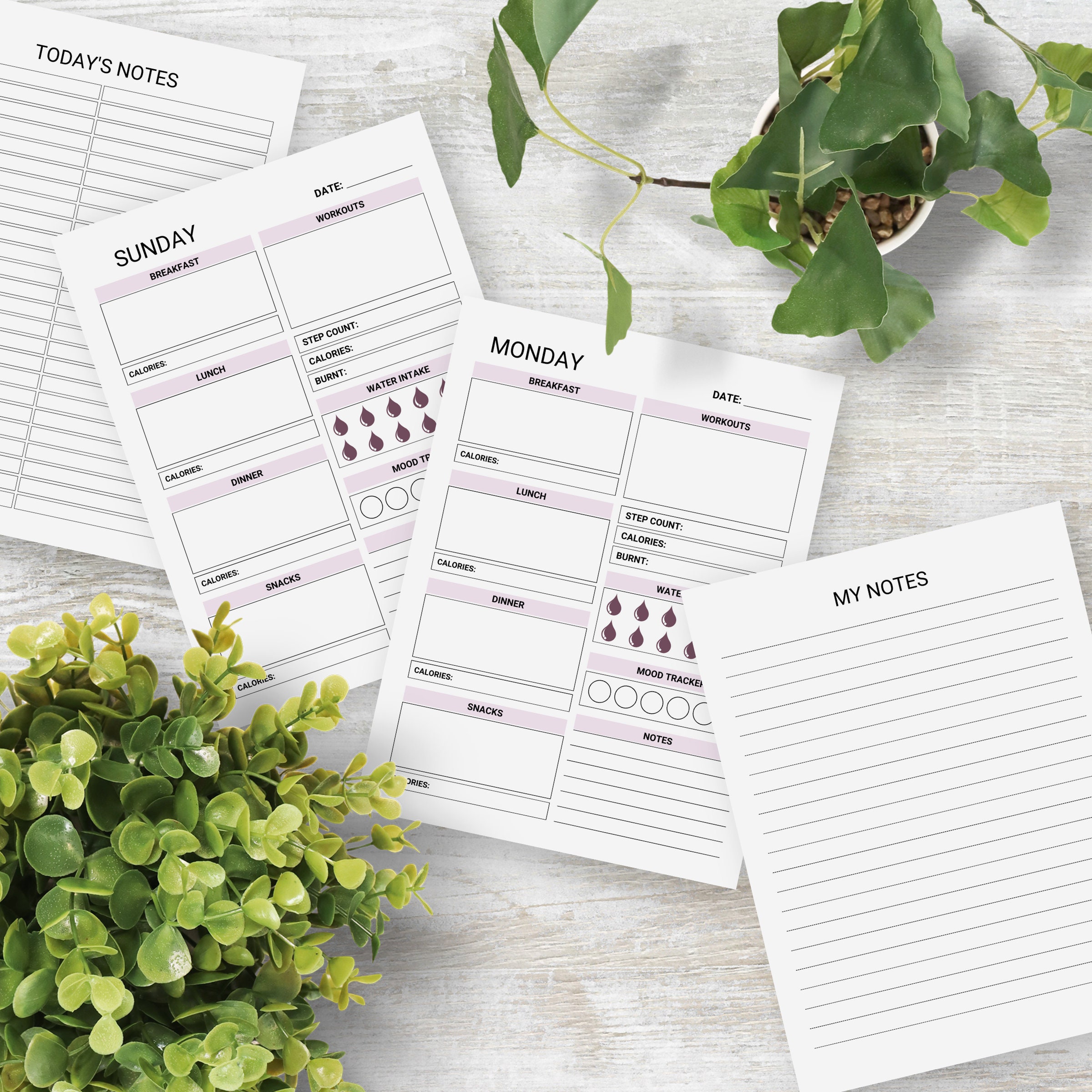 7 Day Food Diary Printable, Calorie Tracker, Instant Download, Daily ...