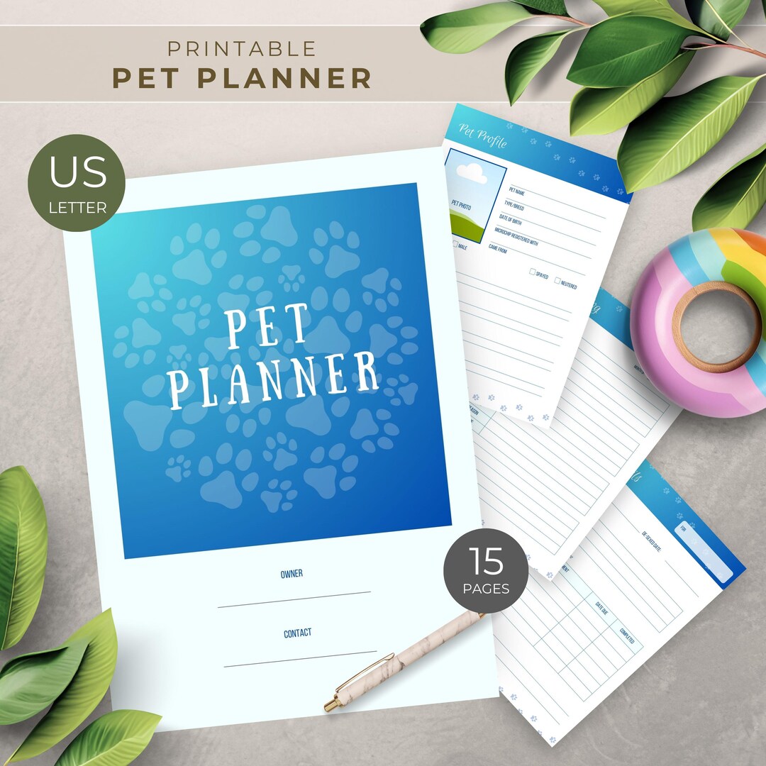 Printable Pet Care Planner, Dog Owner Planner, Pet Vaccination Tracker ...