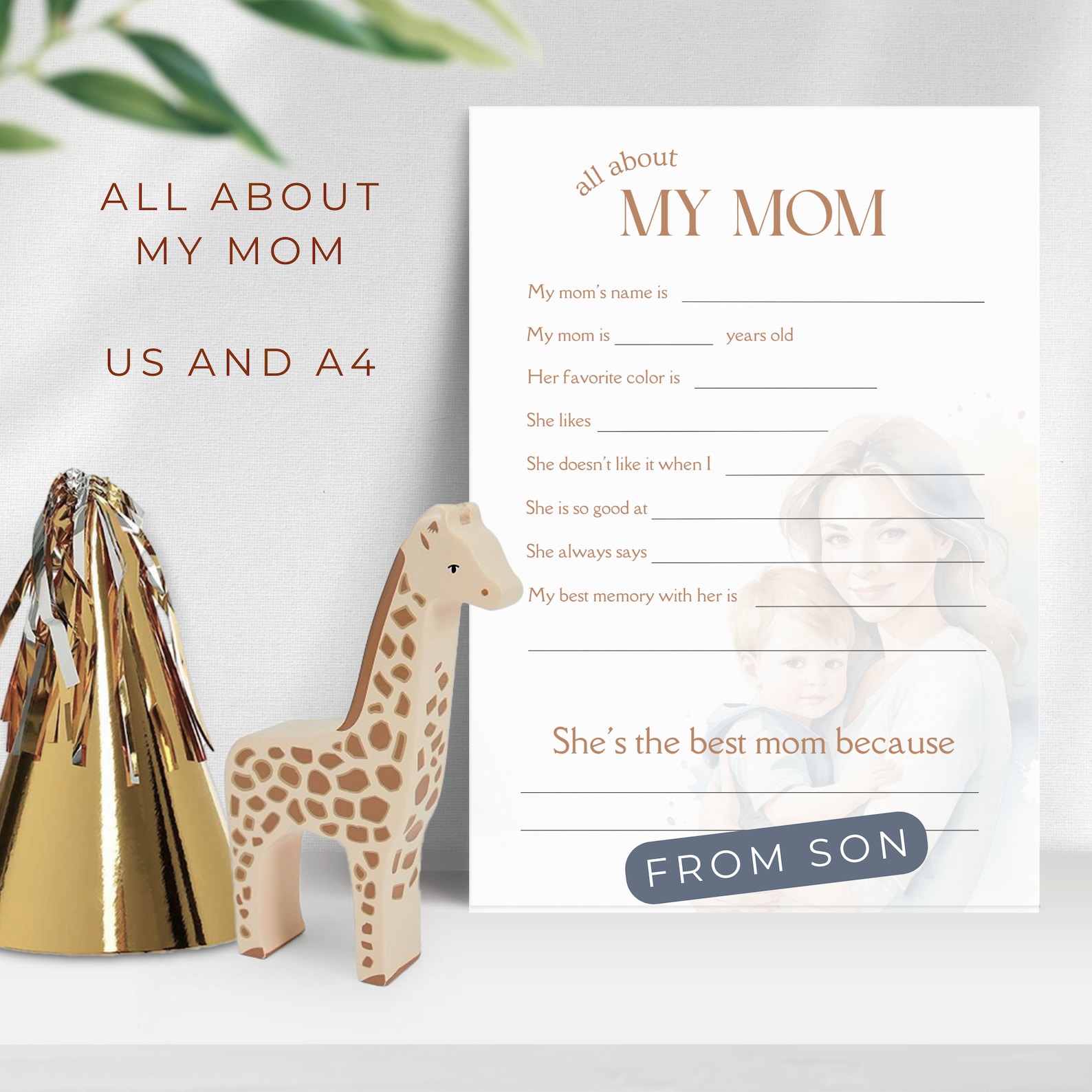 All About My Mom Printable, Instant Download PDF, Fill in the Blank ...