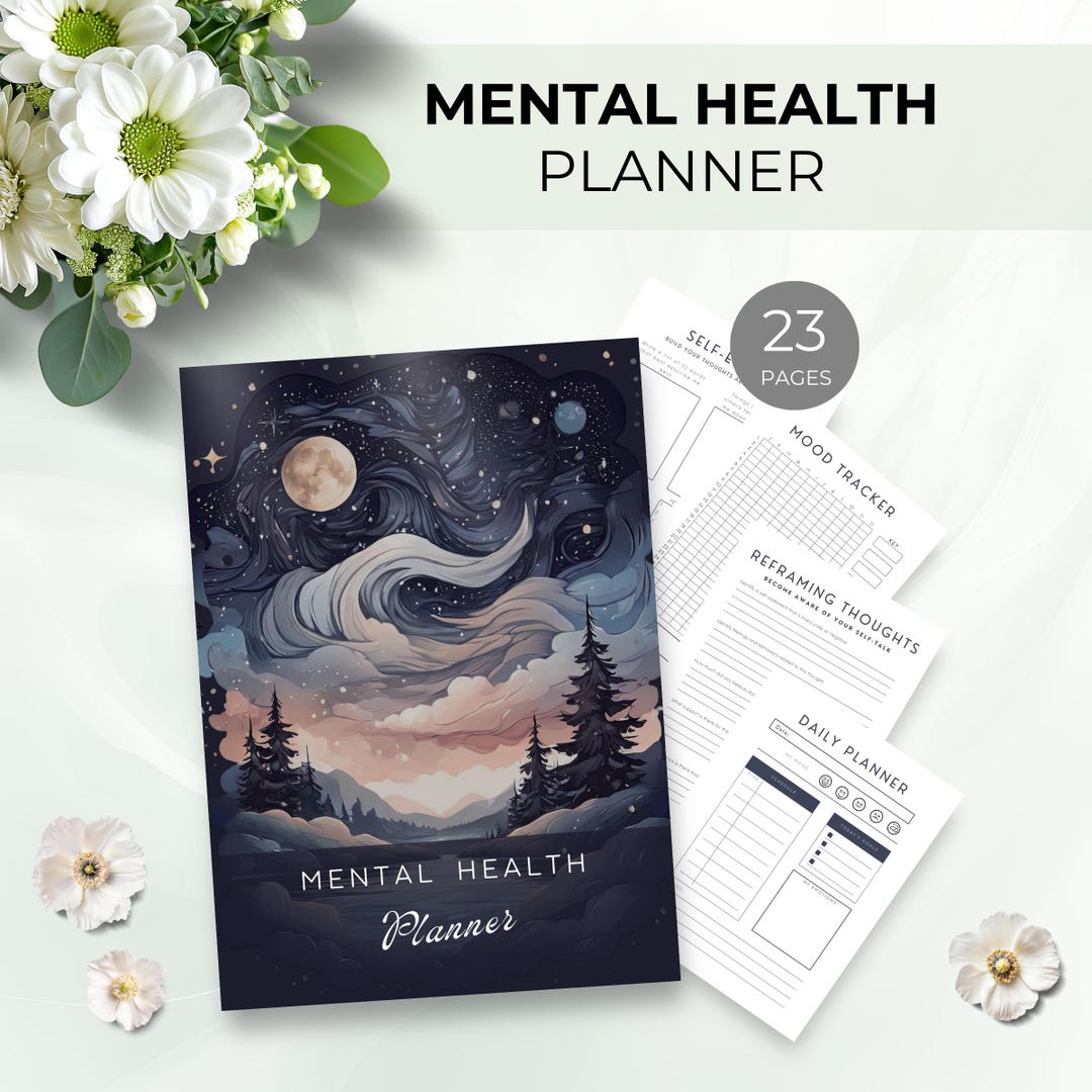 Printable Mental Health Journal PDF, Self Care Planner, Digital Mood ...