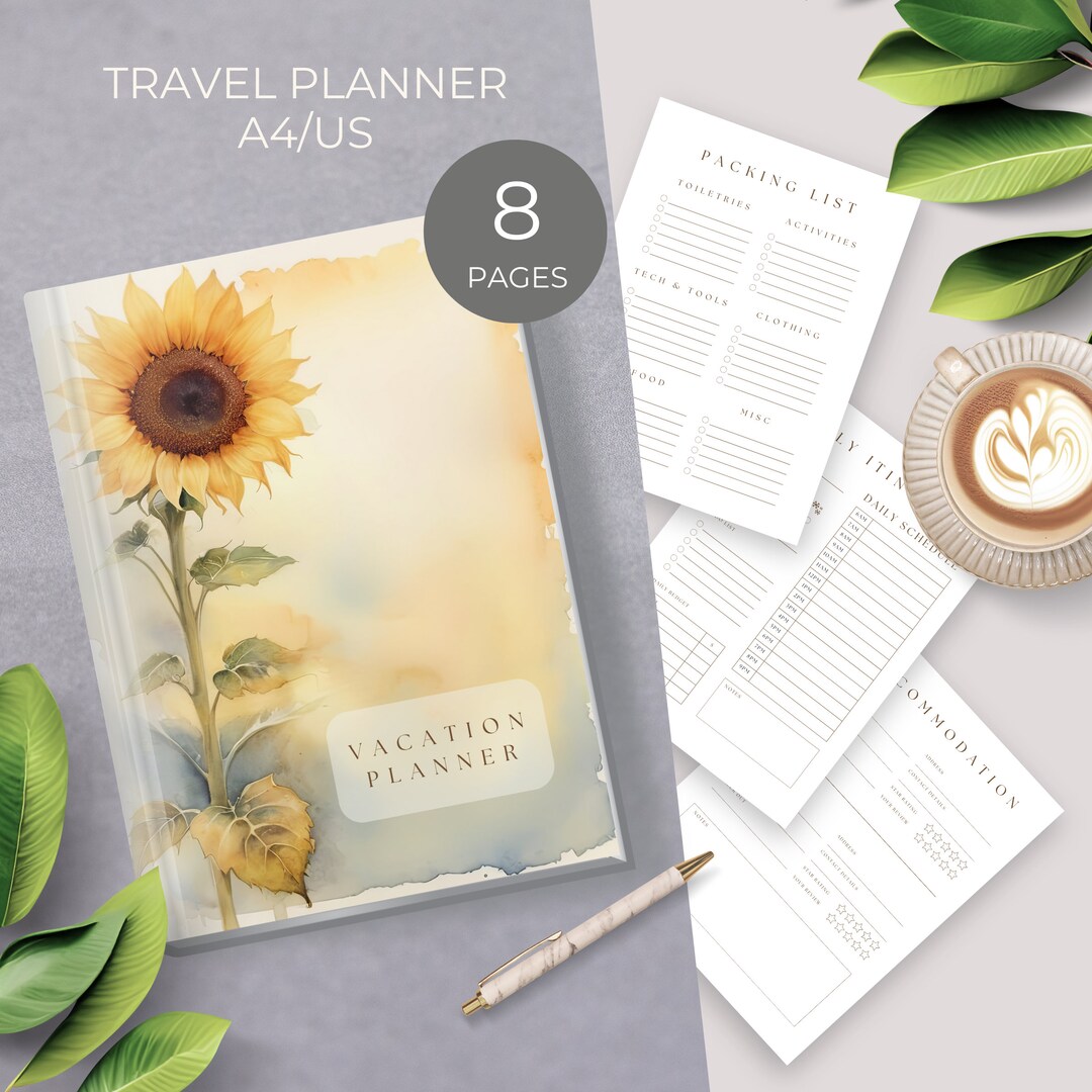 Printable Travel Planner Pack, Vacation Checklist, Instant Download ...