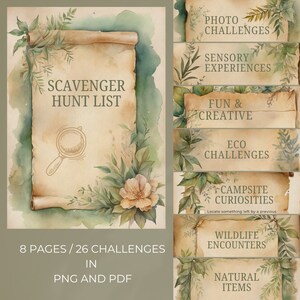 Printable Scavenger Hunt Cards, Instant Download, Camping Activities ...