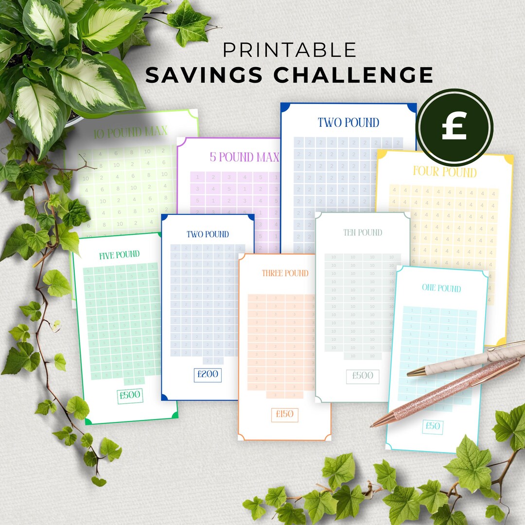 Pound Cash Stuffing Program: Printable Savings Challenge (digital ...