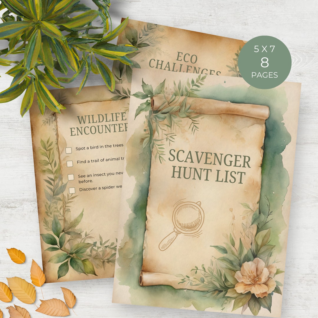 Printable Scavenger Hunt Cards, Instant Download, Camping Activities ...