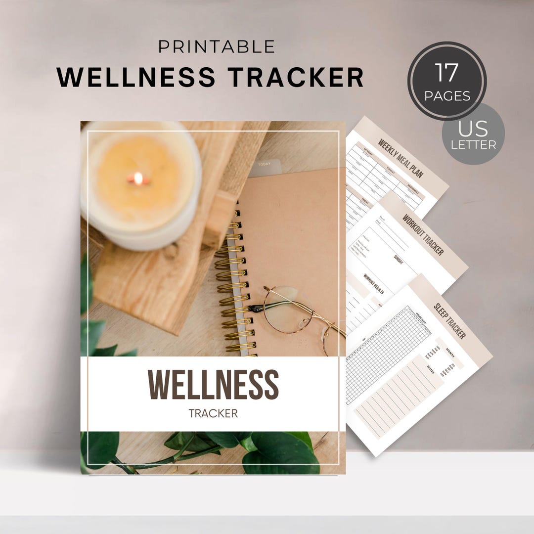 Printable Wellness Tracker: Self Care Journal, Habit & Health (US ...