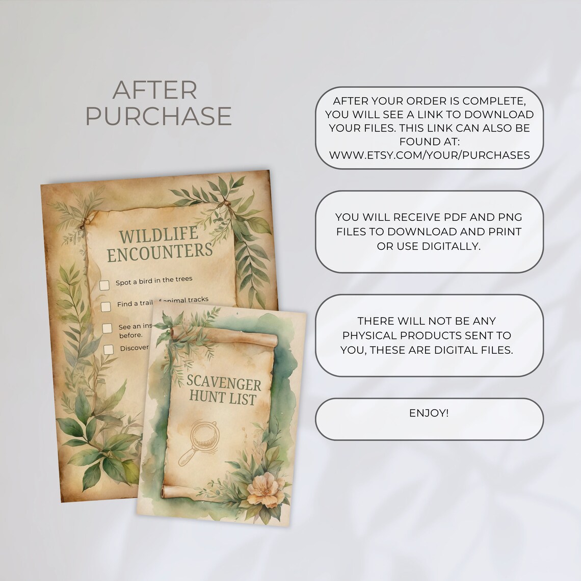 Printable Scavenger Hunt Cards, Instant Download, Camping Activities ...