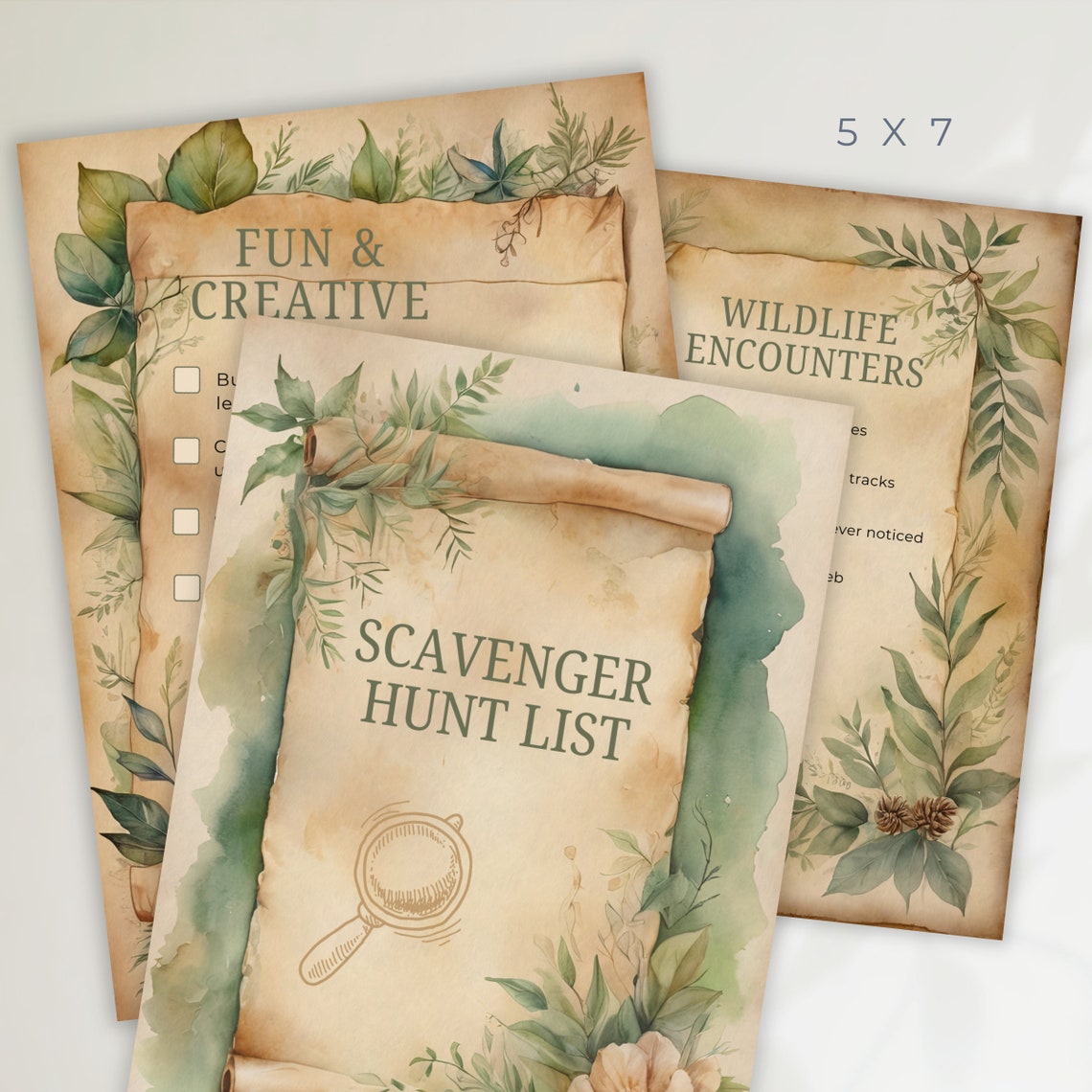 Printable Scavenger Hunt Cards, Instant Download, Camping Activities ...