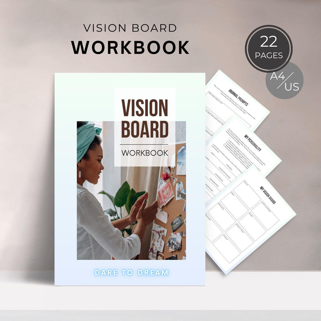 Printable Vision Board Workbook: Law of Attraction Planner (PDF ...